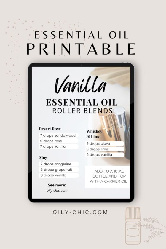 Vanilla Essential Oil Blends Charts